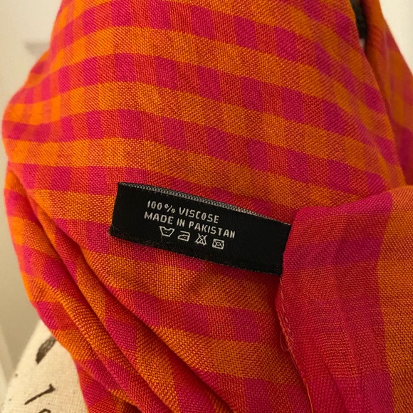 Accessories | Orange And Fuchsia Square Scarf 41x41 | Poshmark